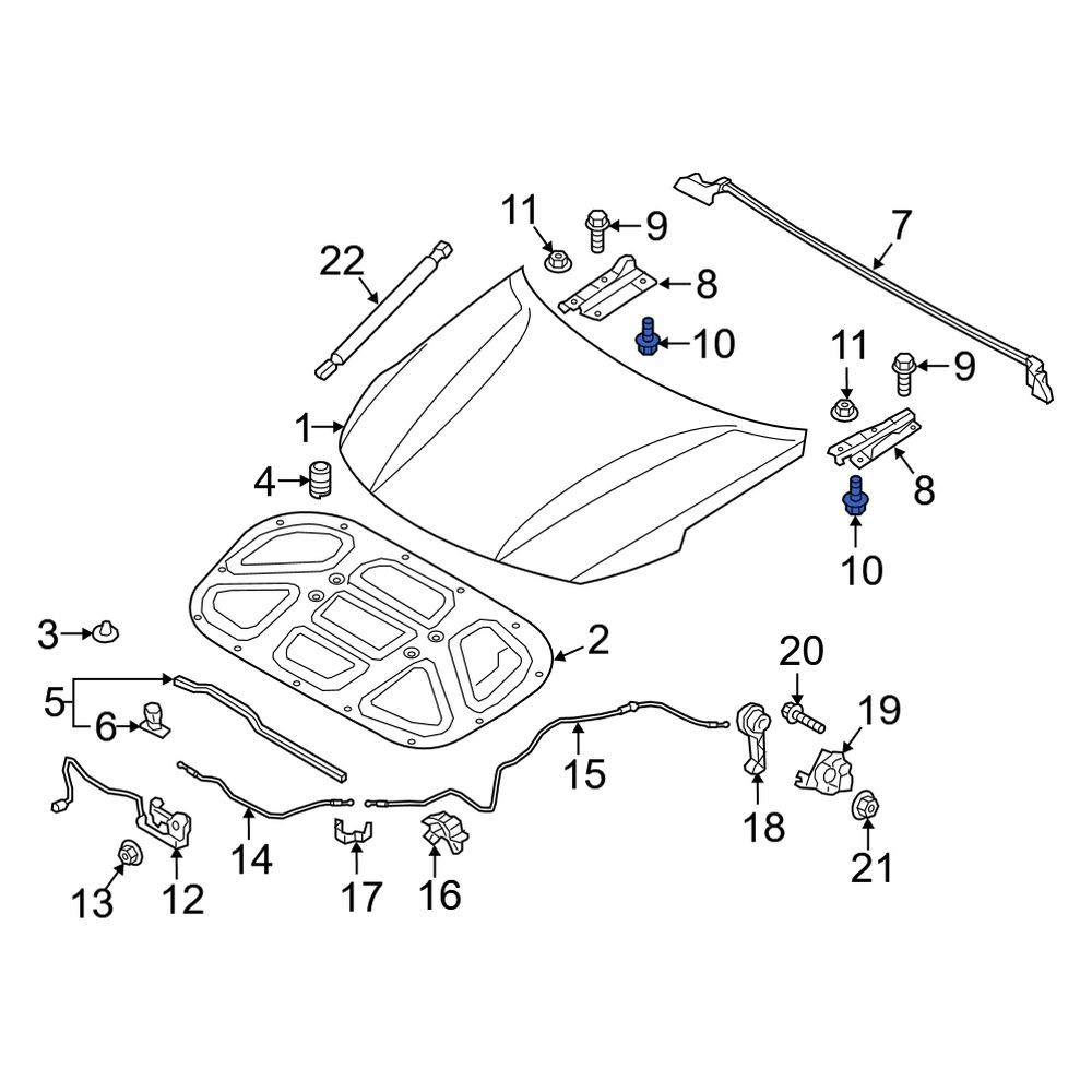 Kia OE 7915222000 - Outer Hood Hinge Bolt