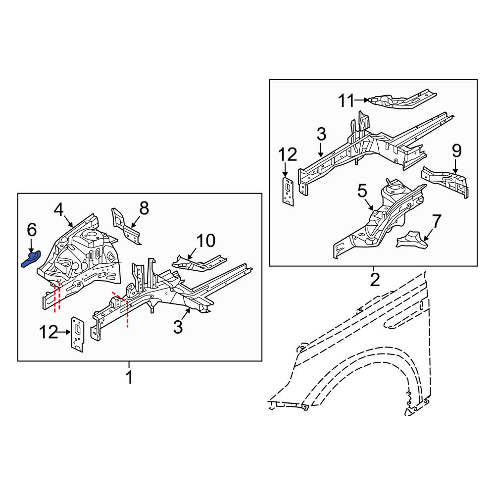 Kia OE 64527D4000 - Front Right Fender Apron Bracket