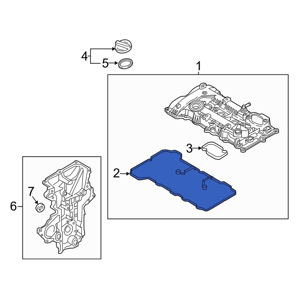 Kia OE 224412E210 - Engine Valve Cover Gasket
