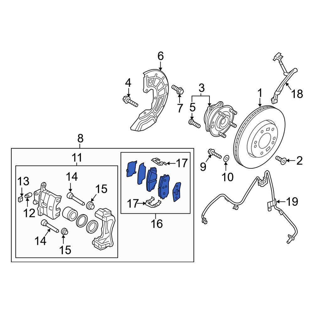 Kia OE 58101D4A20 - Front Disc Brake Pad Set