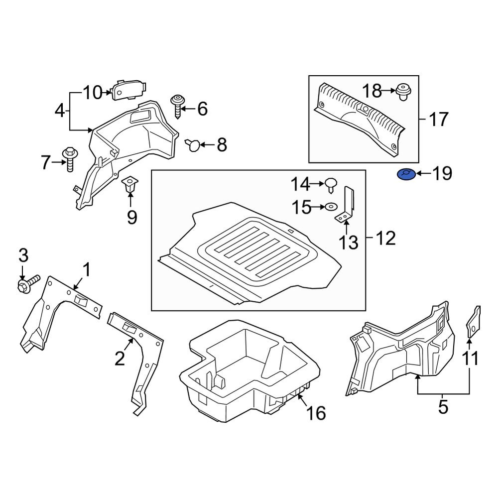 Kia OE 8414734000 - Trunk Trim Scuff Plate Nut