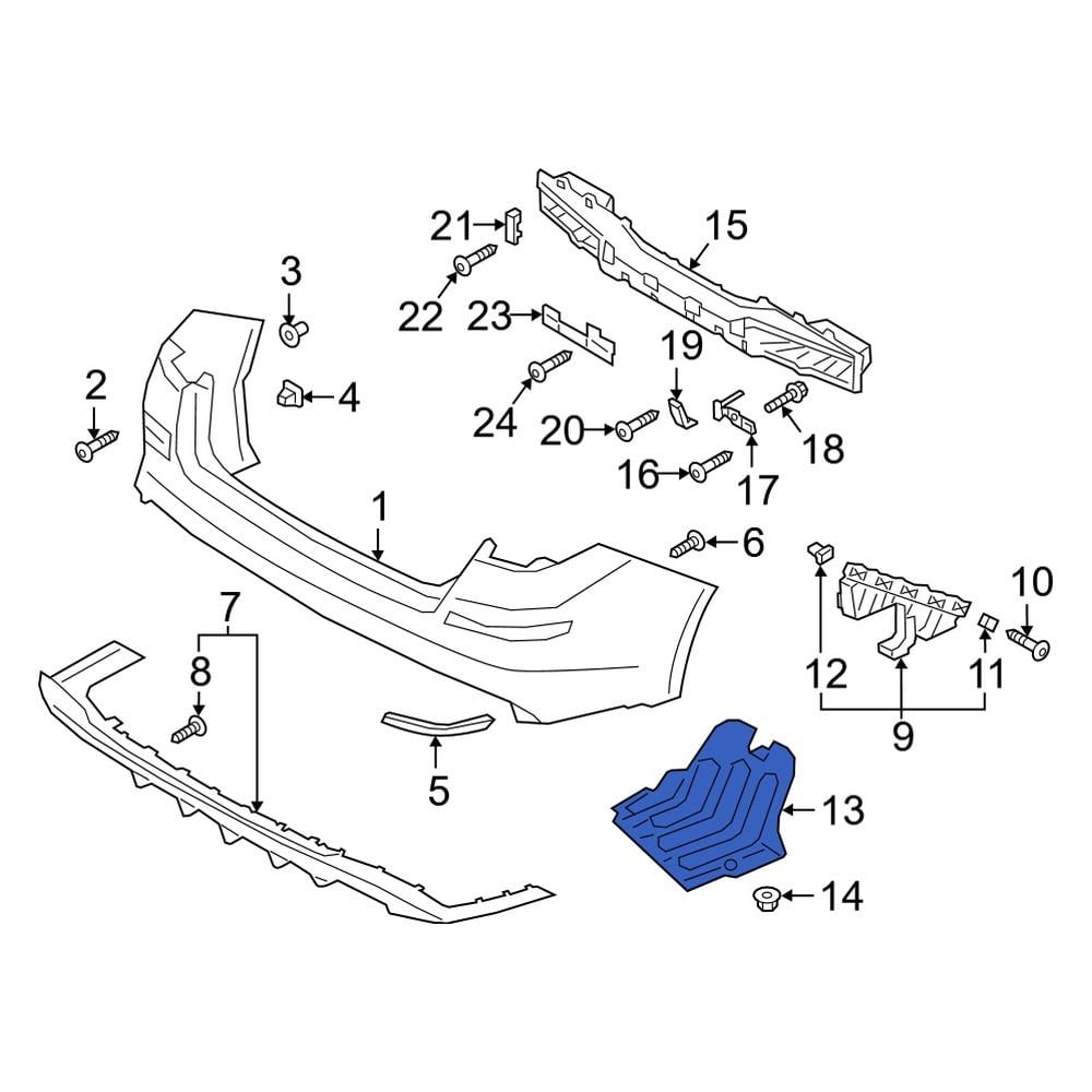 Kia OE 86698D5000 - Rear Bumper Splash Shield