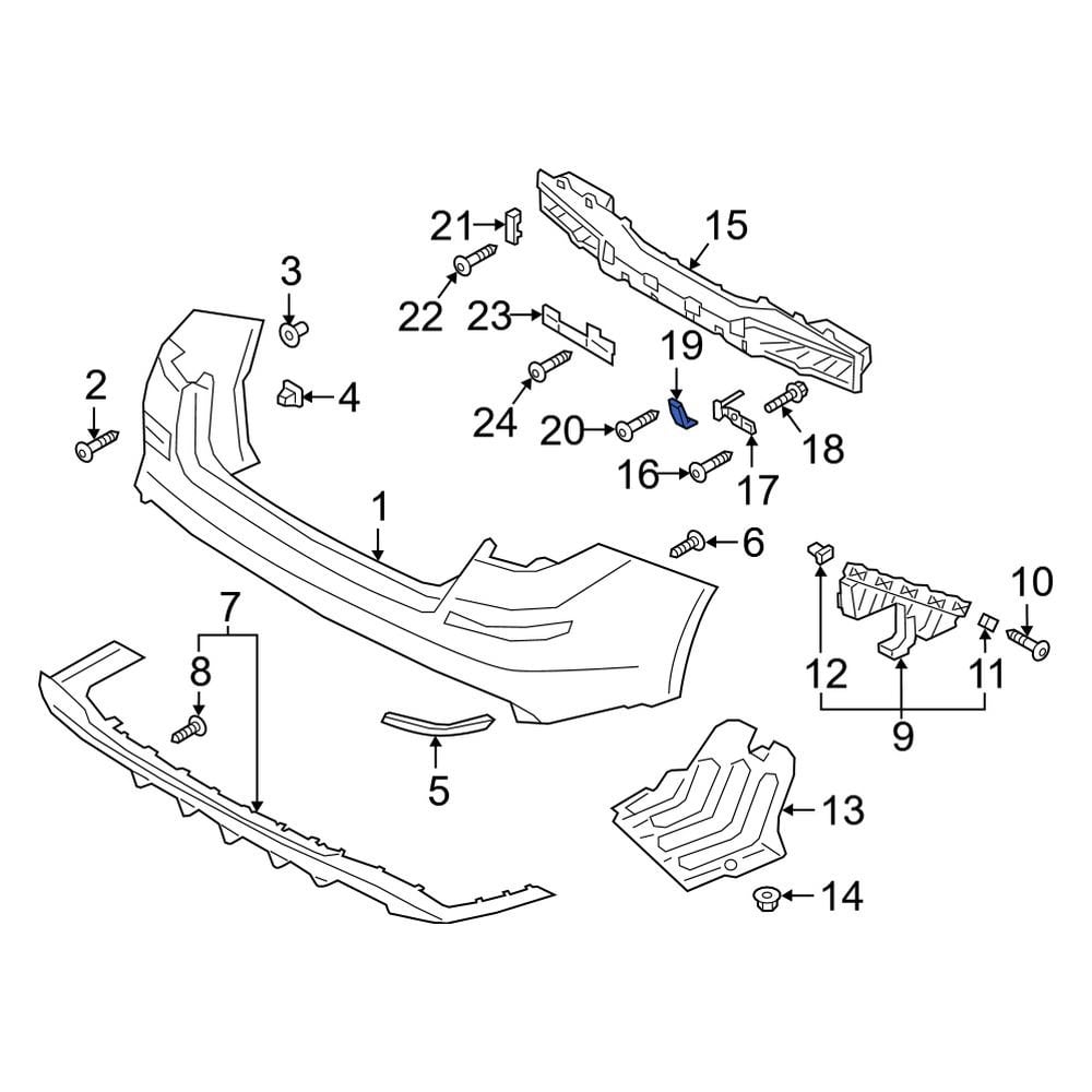 Kia OE 86635D5000 - Rear Lower Bumper Cover Bracket