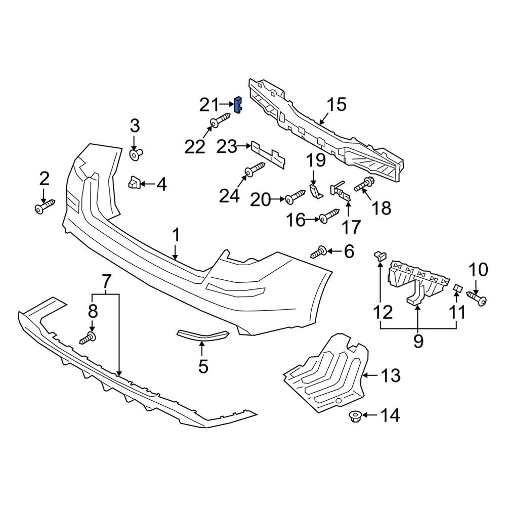 Kia OE 86633D5000 - Rear Upper Bumper Cover Bracket