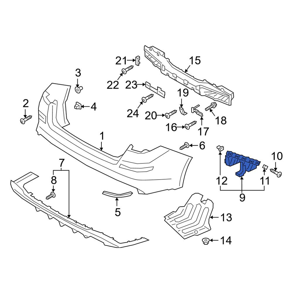 Kia OE 86614D5000 - Rear Right Bumper Cover Bracket