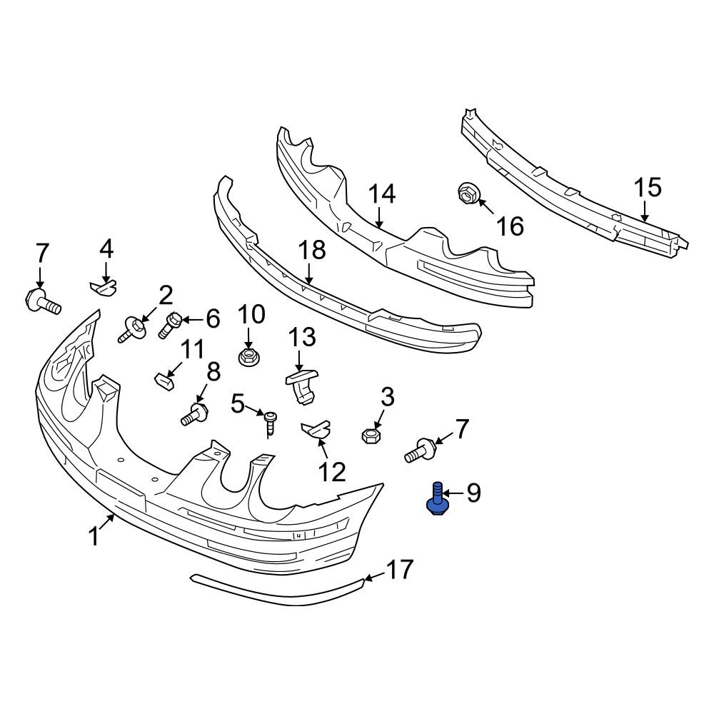Kia OE 1244205207B - Valance Panel Screw