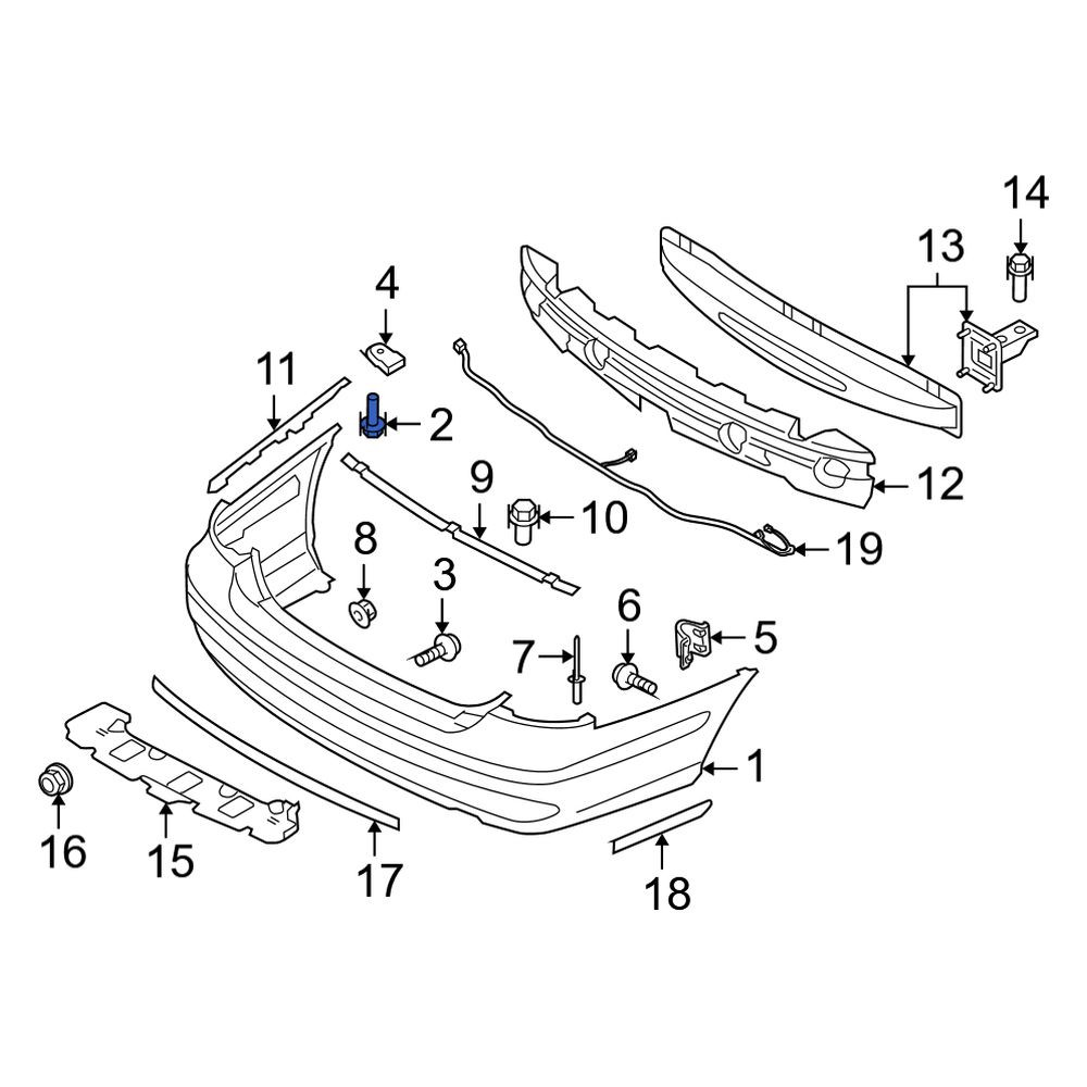 Kia OE 1244205207B - Upper Bumper Cover Screw