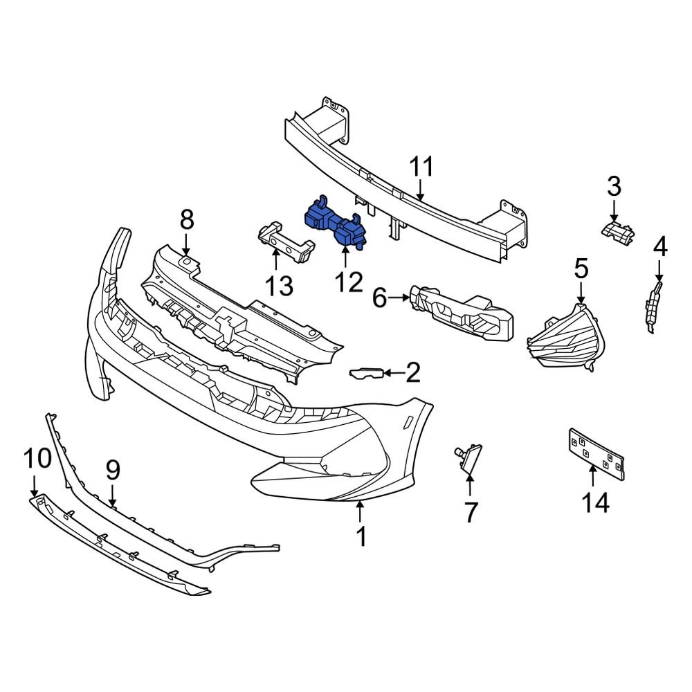 Kia OE 64928L0000 - Front Bumper Cover Reinforcement