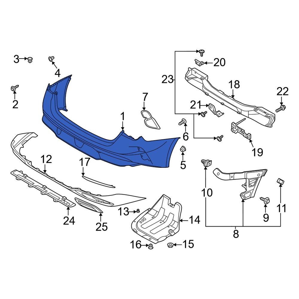 Kia OE 86611L3300 - Rear Upper Bumper Cover