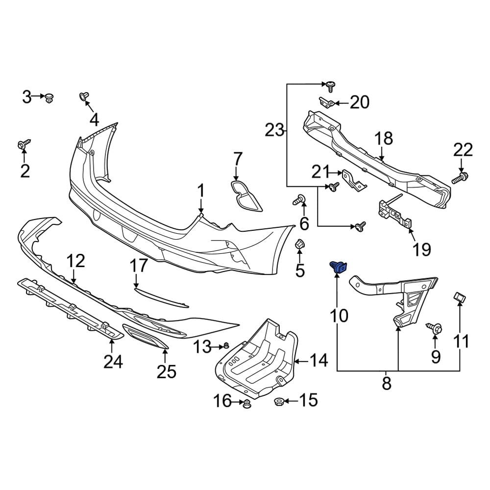Kia OE 86625B1000 - Bumper Cover Grommet
