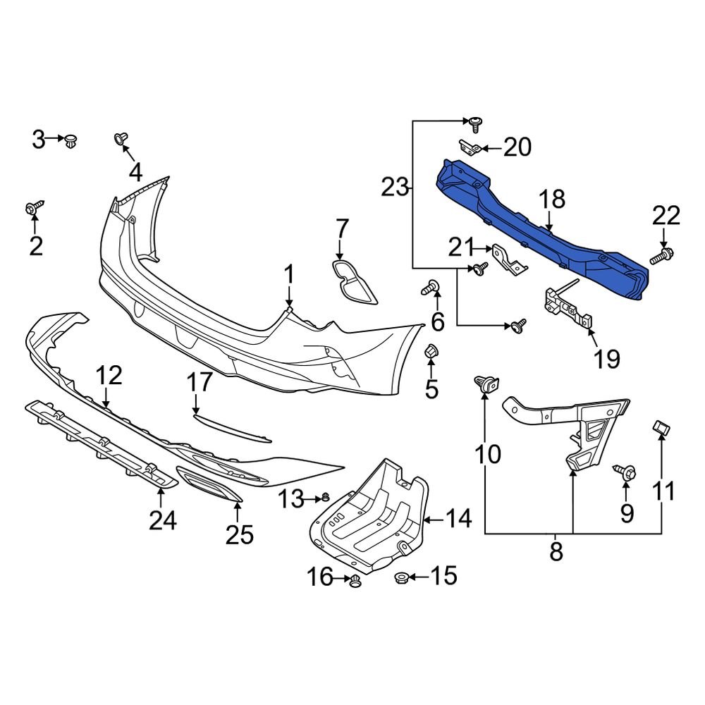 Kia OE 86631L3000 - Rear Bumper Impact Bar