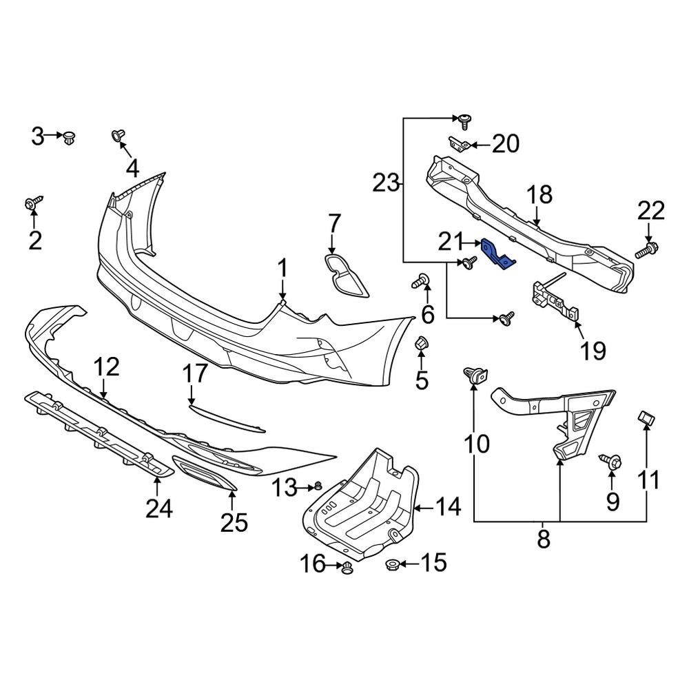 Kia OE 86636L3000 - Lower Bumper Impact Bar Bracket