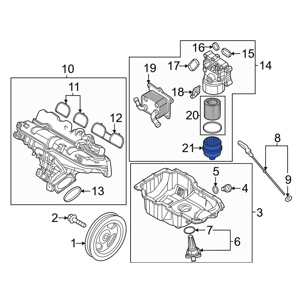 Kia OE 263152M000 - Engine Oil Filter Housing Cover
