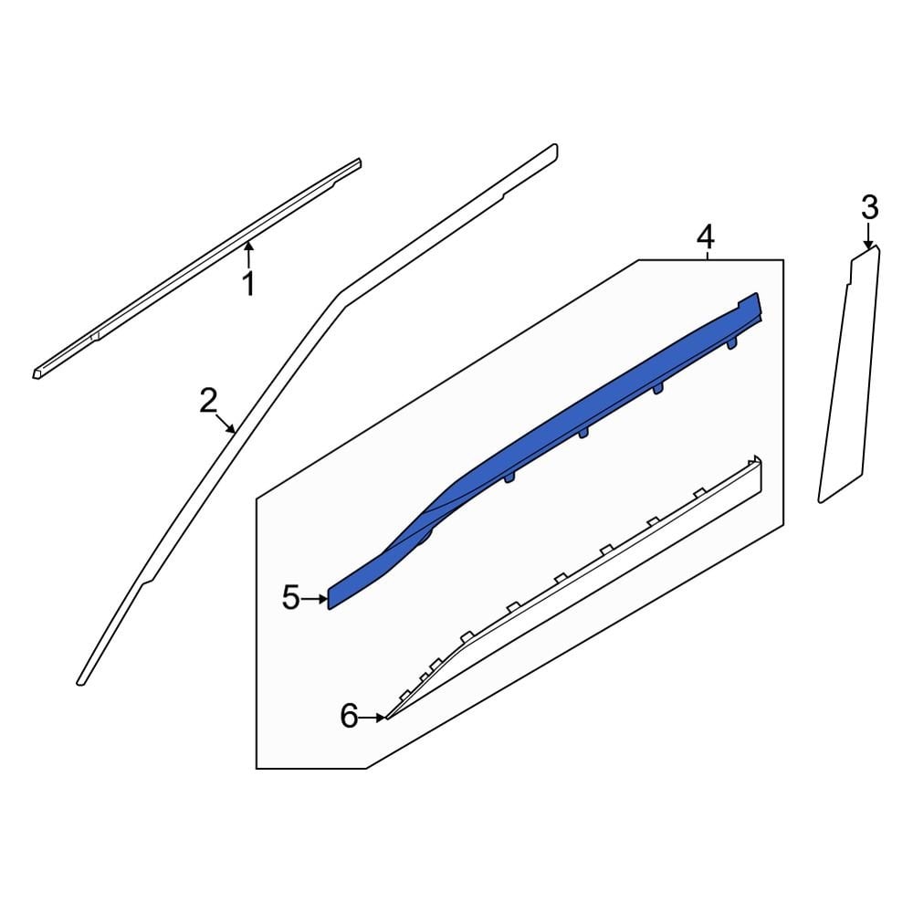 Kia OE 87723Q5010 - Front Left Upper Door Molding
