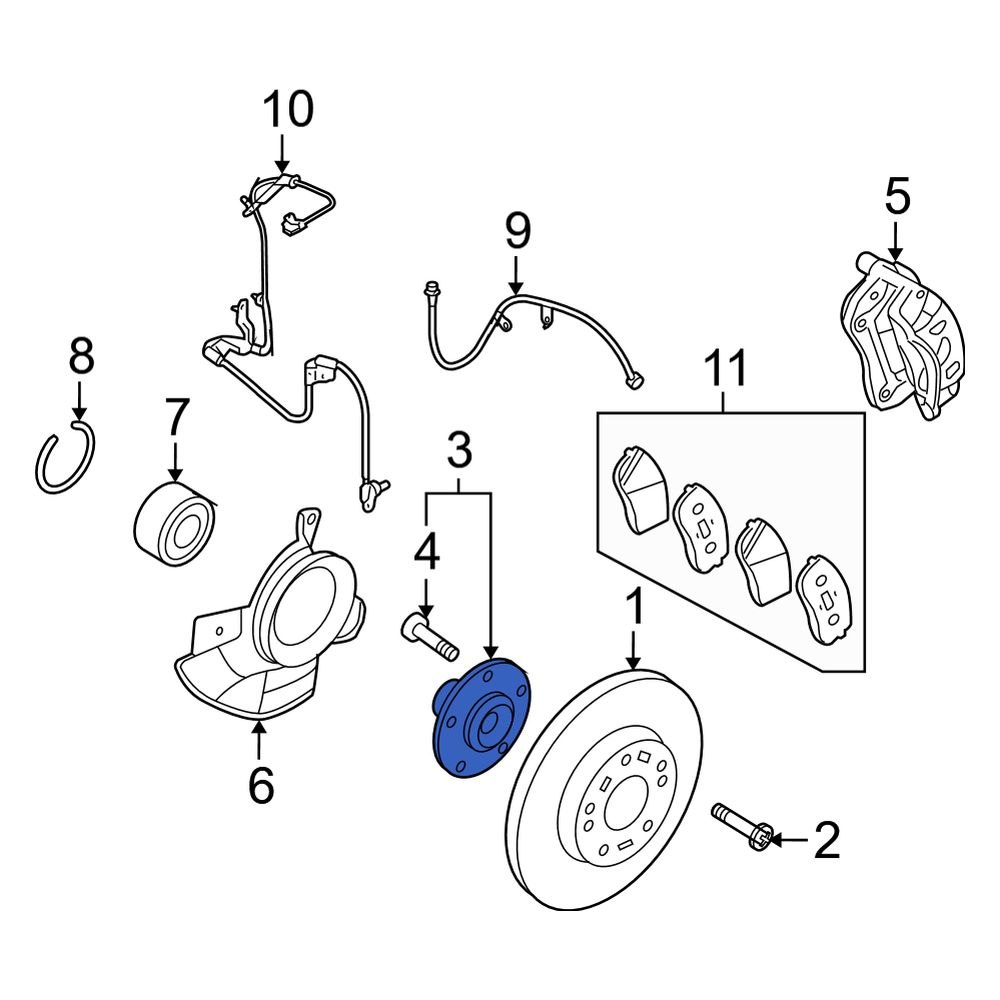 Kia OE 5175039603 - Front Wheel Hub