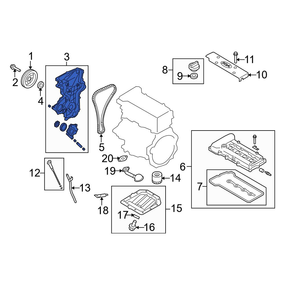 Kia OE 213502B703 - Engine Timing Cover