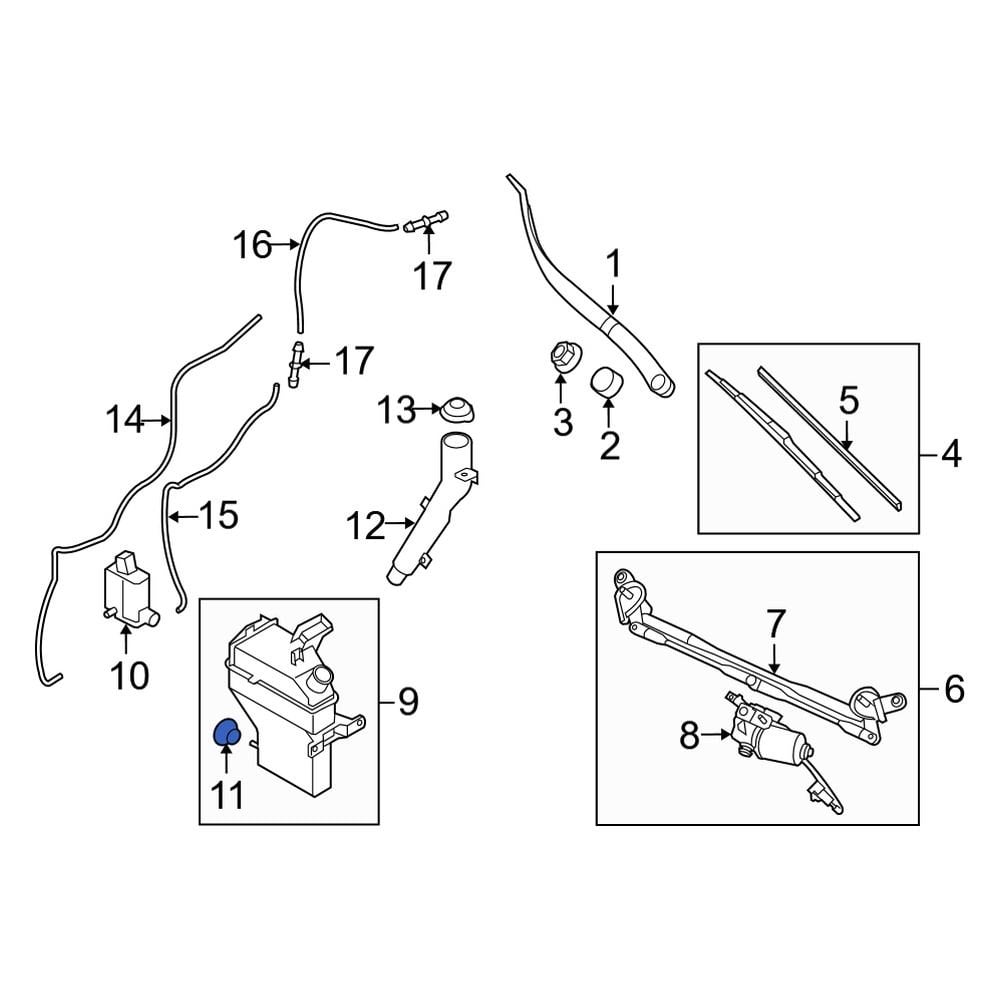 Kia OE 9862214200 - Windshield Washer Pump Grommet