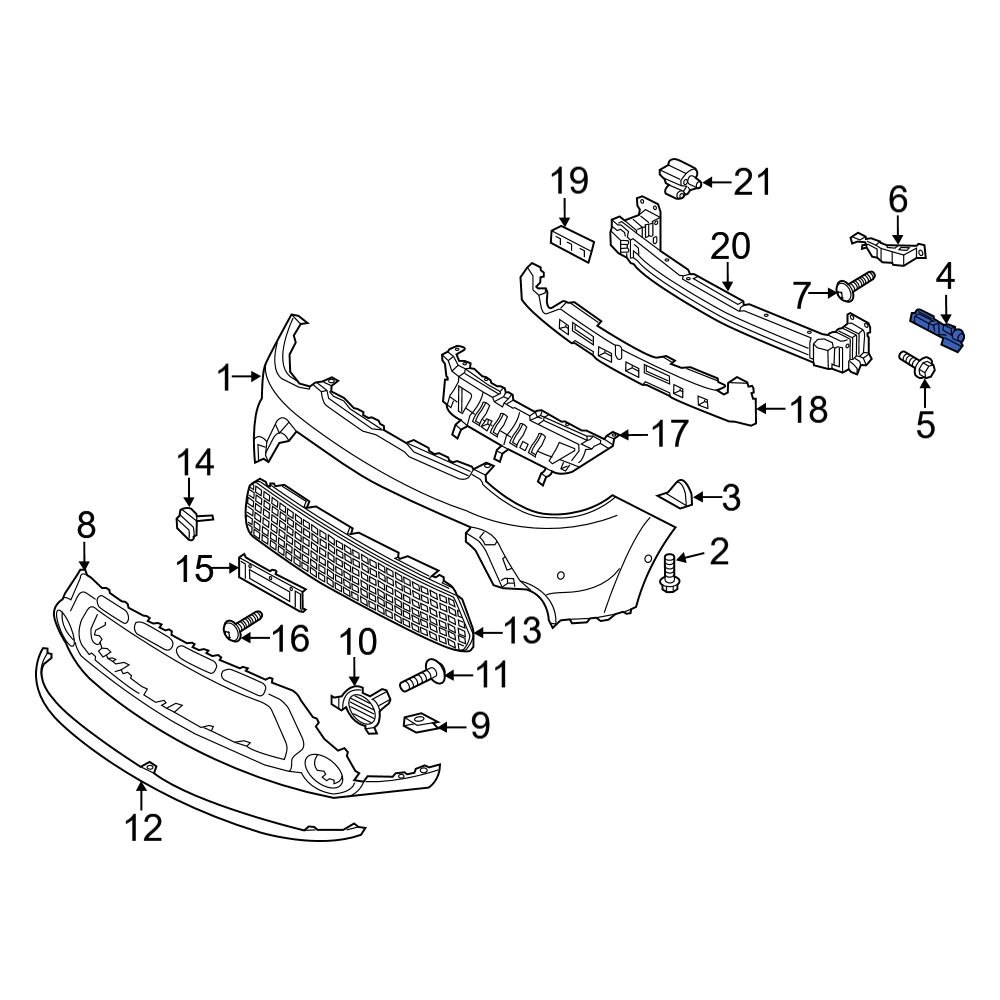 Kia OE 86553B2000 - Left Outer Bumper Cover Bracket