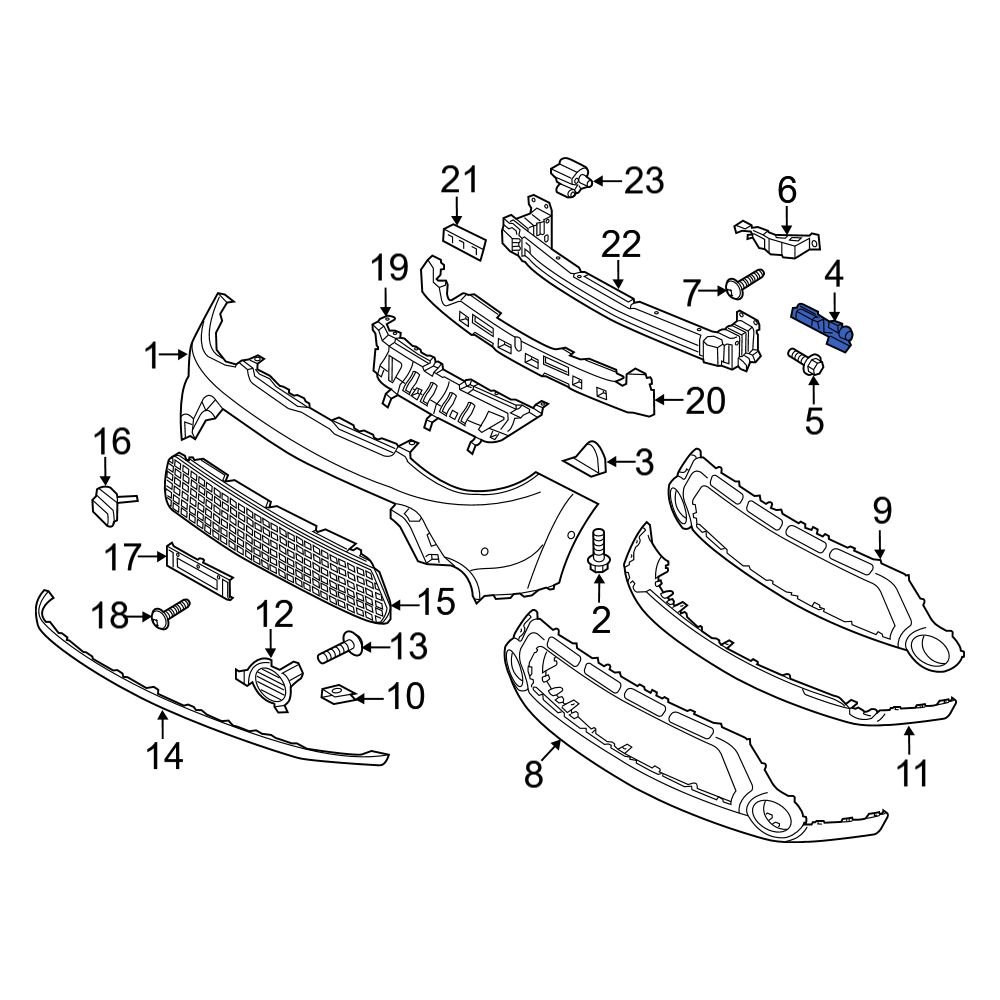 Kia OE 86553B2000 - Left Outer Bumper Cover Bracket