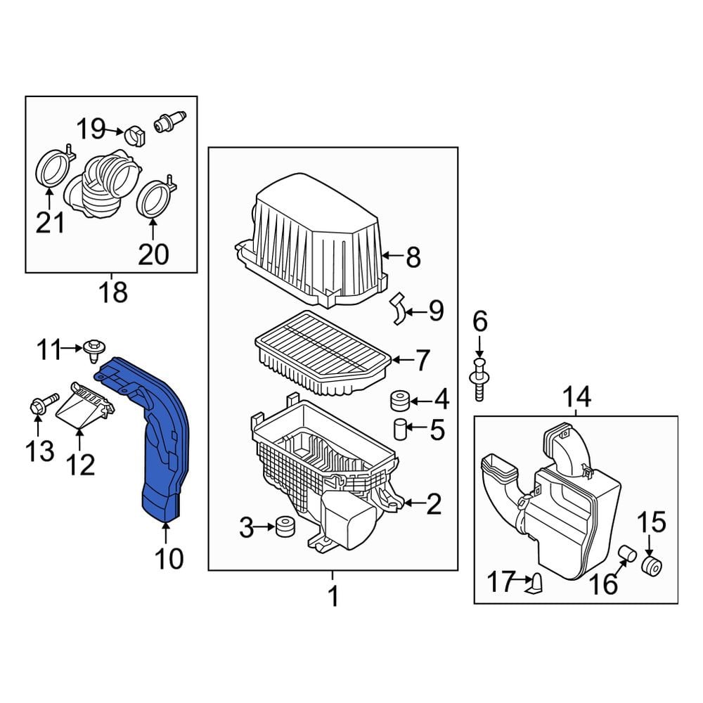 Kia OE 28210B2000 - Engine Air Intake Hose
