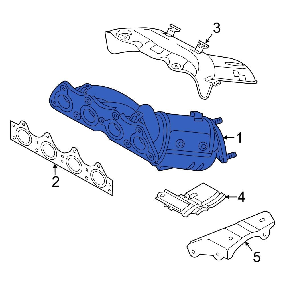 Kia OE 285102BEF1 - Catalytic Converter with Integrated Exhaust Manifold