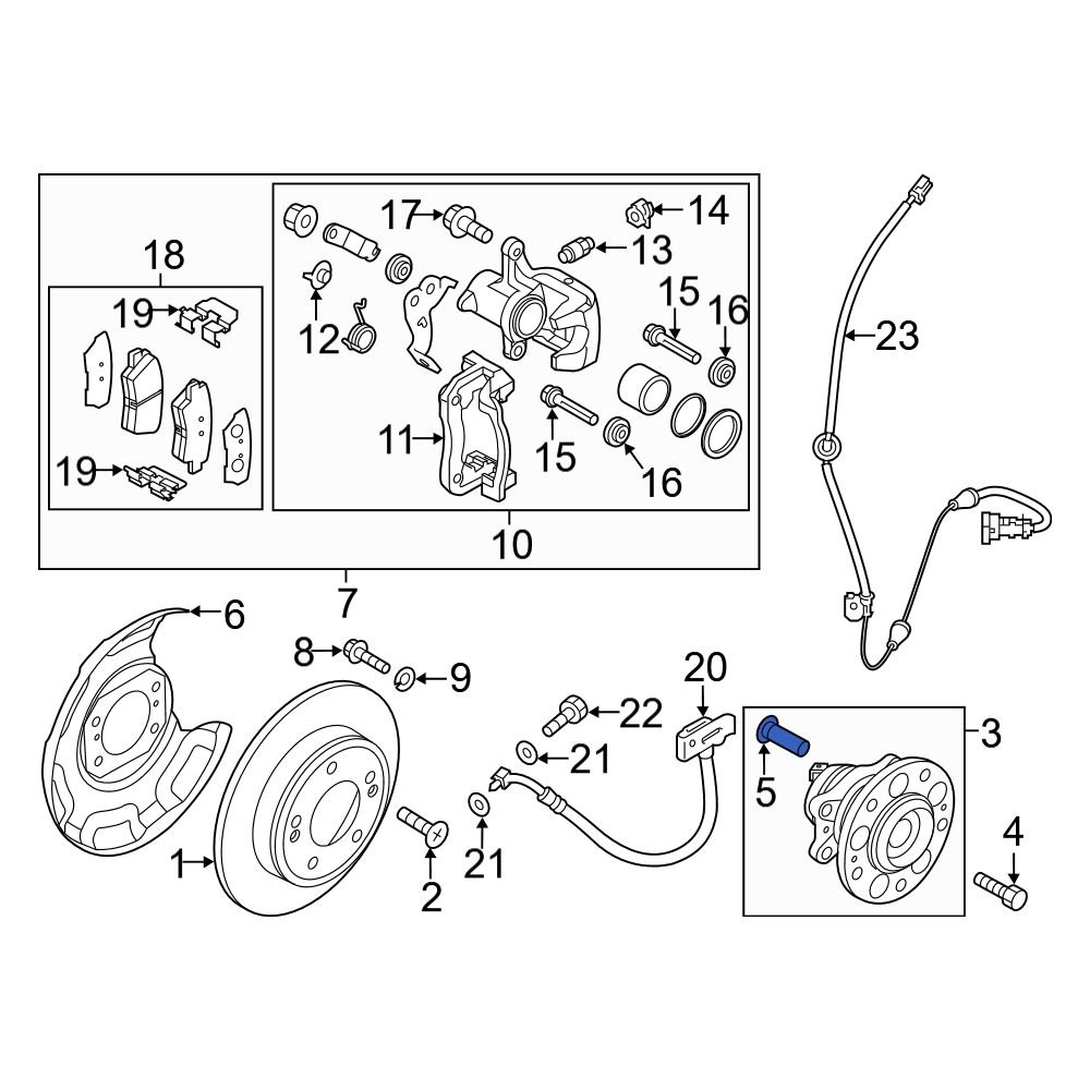 Kia OE 517522K000 - Rear Wheel Lug Stud