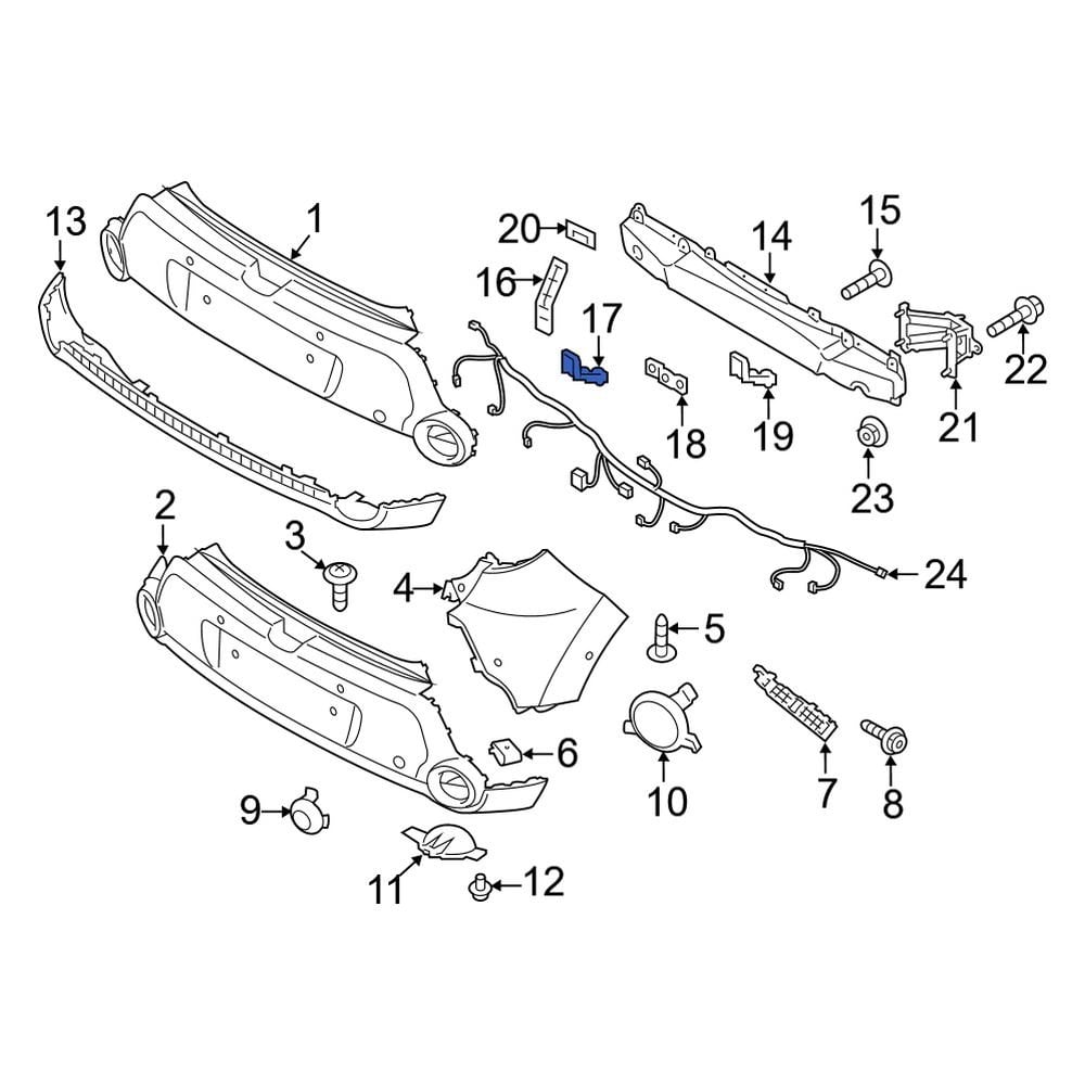 Kia OE 86635B2010 - Rear Lower Bumper Impact Bar Bracket