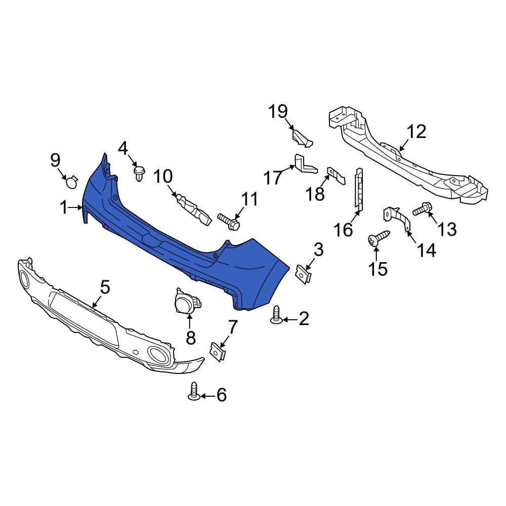 Kia OE 86611B2500 - Rear Upper Bumper Cover
