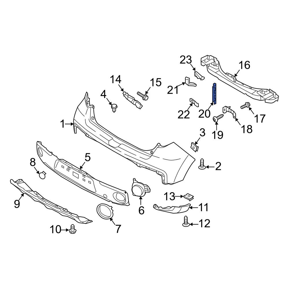 Kia OE 86633B2510 - Rear Upper Bumper Impact Bar Bracket
