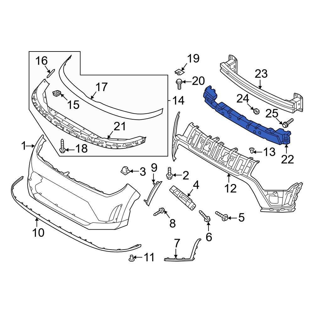 Kia OE 86521K0AA0 - Front Bumper Impact Absorber