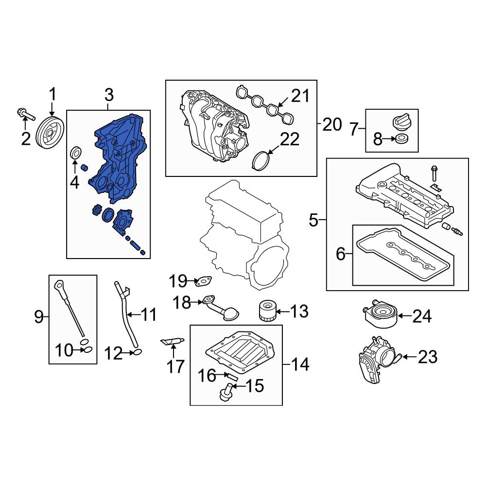 Kia OE 213502B703 - Engine Timing Cover