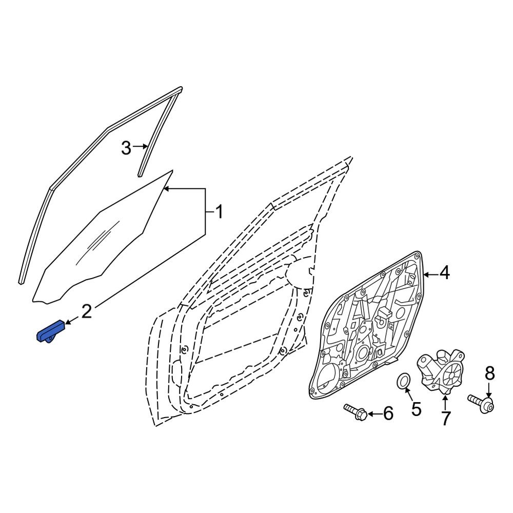 Kia OE 834132W000 - Door Glass Attaching Clips