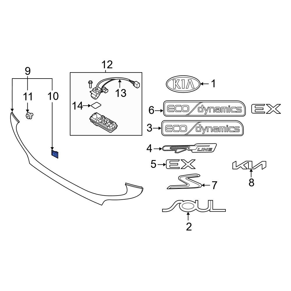 Kia OE 87382K0000 - Liftgate Finish Panel Clip