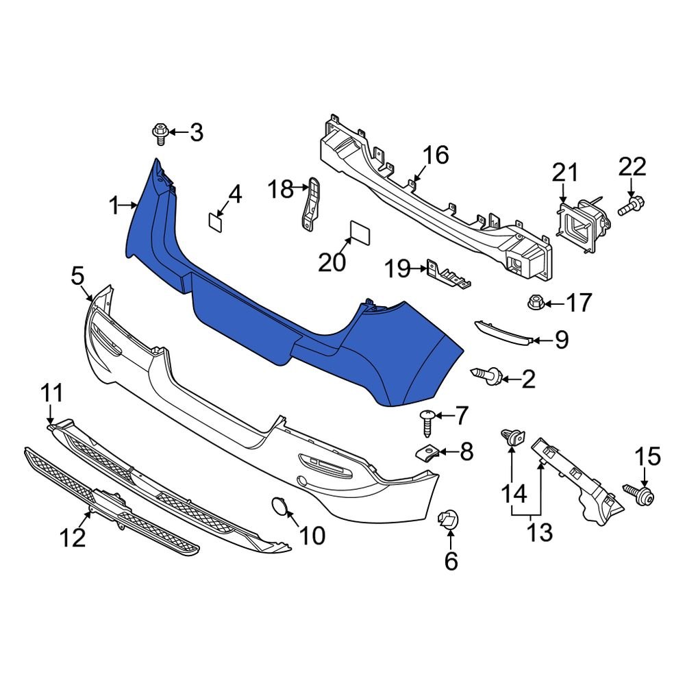 Kia OE 86611K0000 - Rear Upper Bumper Cover