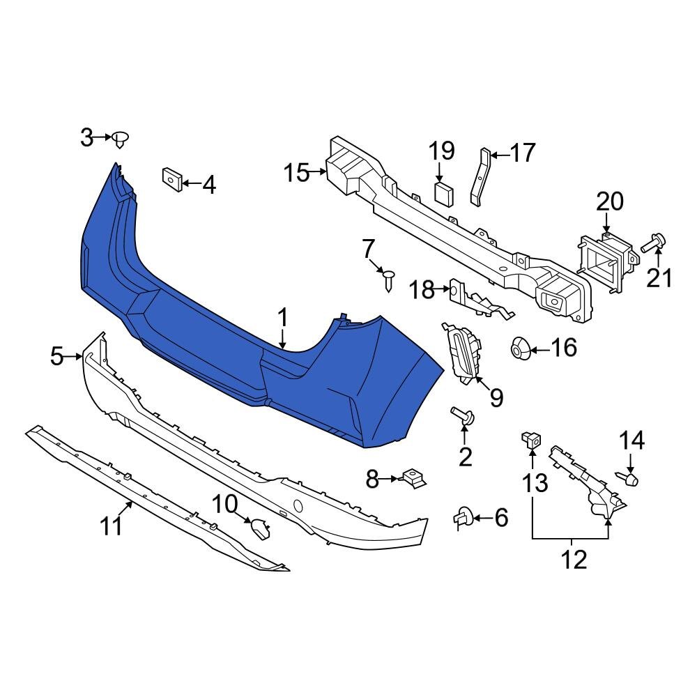 Kia OE 86610K0AA0 - Rear Upper Bumper Cover