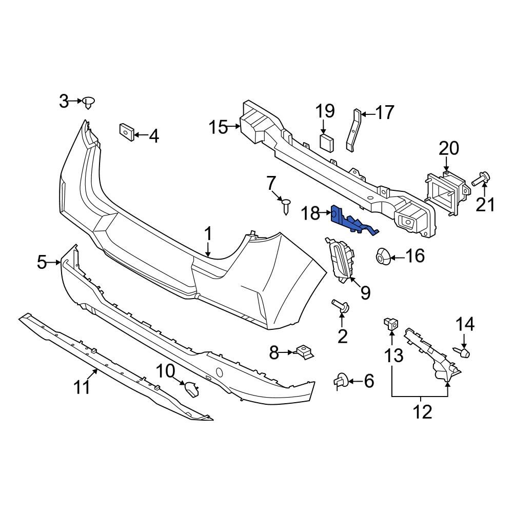 Kia OE 86637K0AA0 - Rear Lower Bumper Impact Bar Bracket