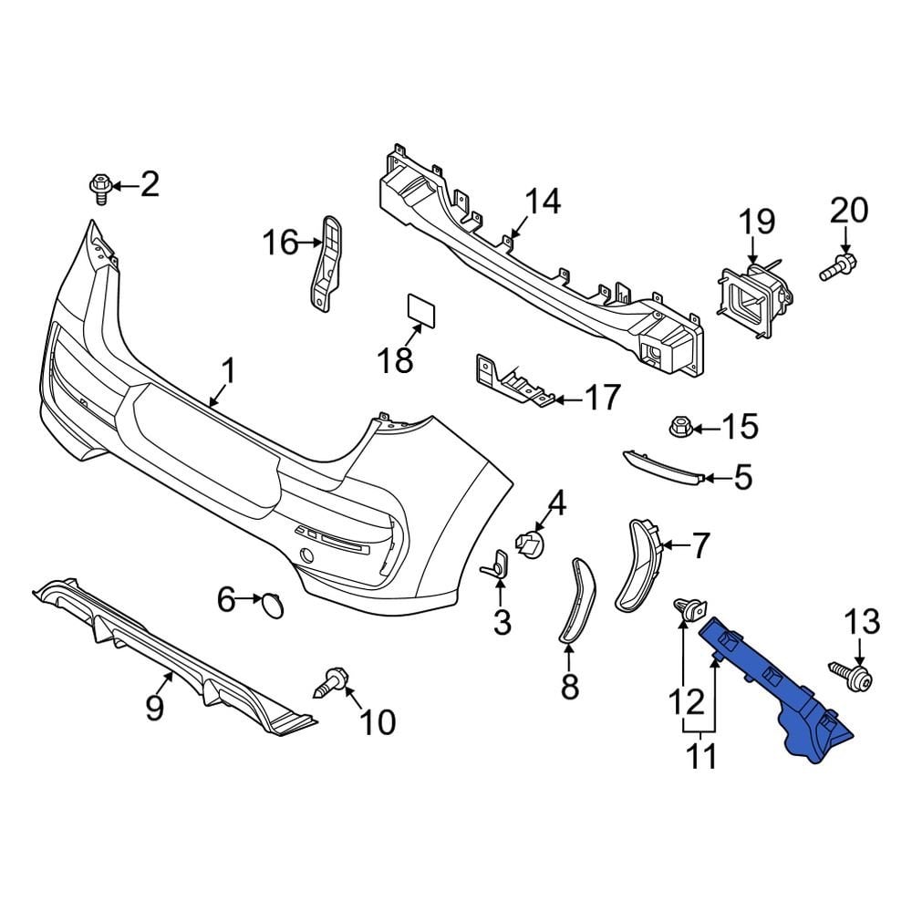 Kia OE 86651K0000 - Rear Left Bumper Cover Bracket