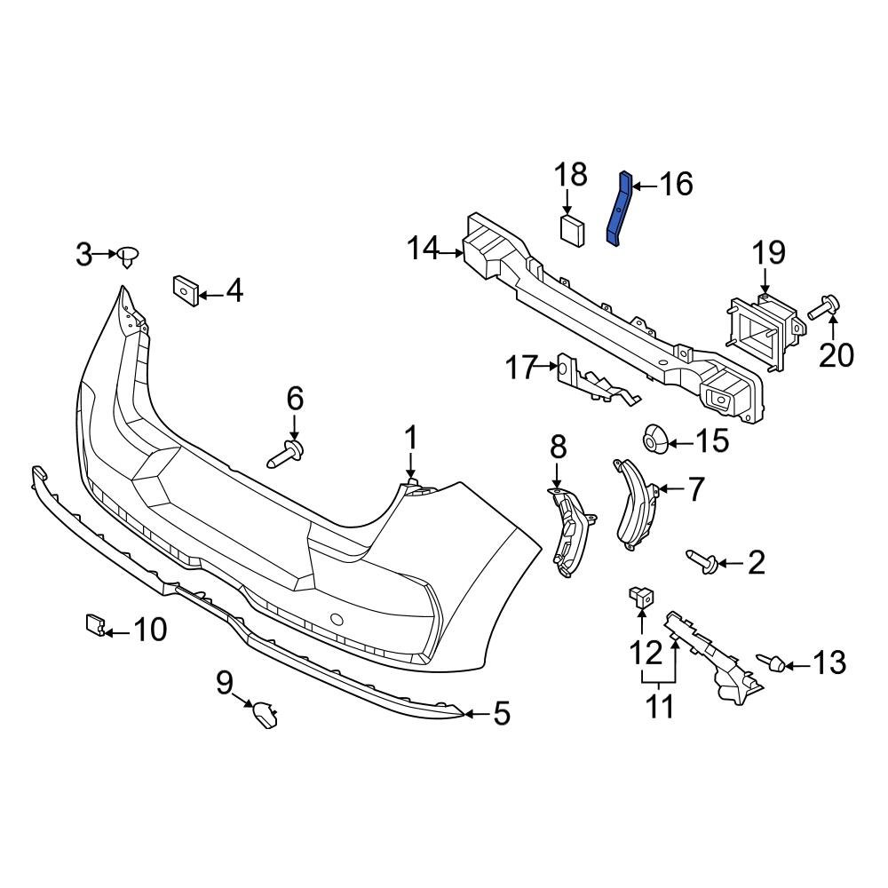 Kia OE 86633K0AA0 - Rear Upper Bumper Impact Bar Bracket