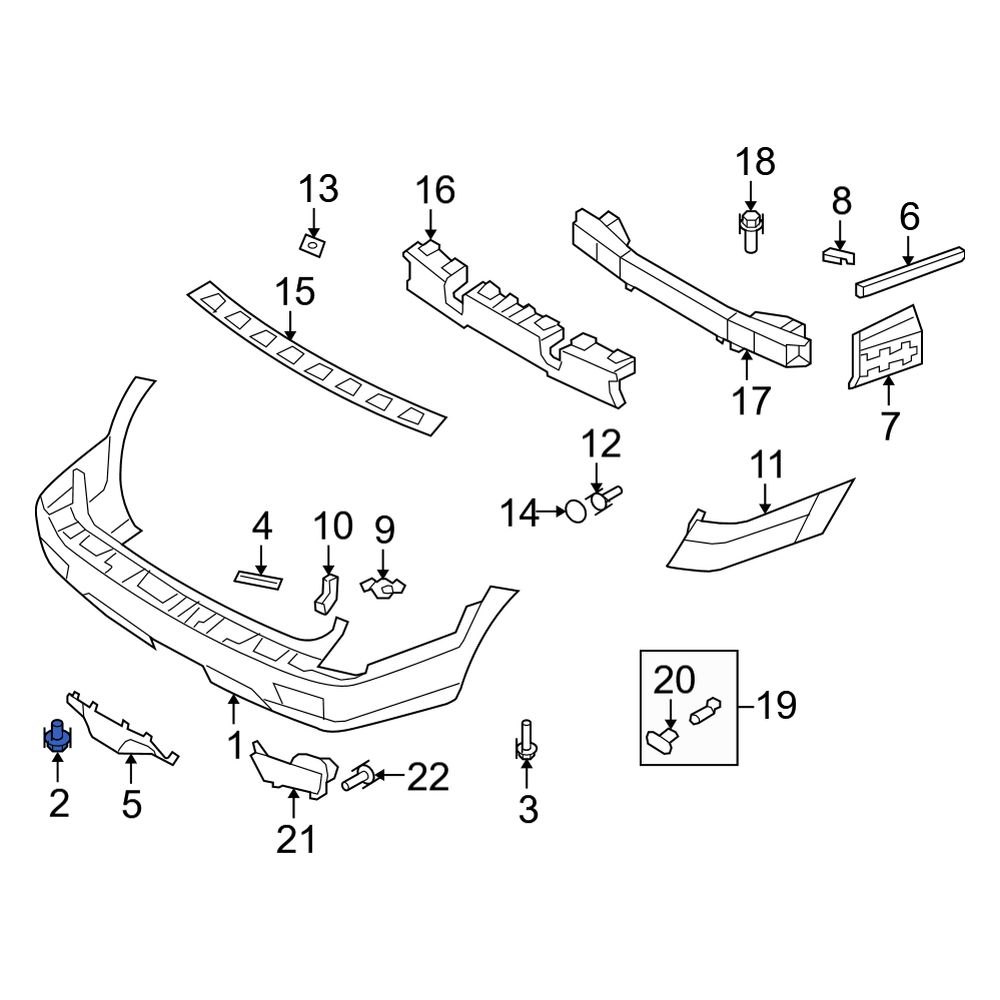 Kia OE 8659028000 - Bumper Cover Retainer