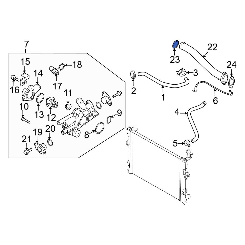 Kia OE 2546221010 - Engine Coolant Pipe Seal