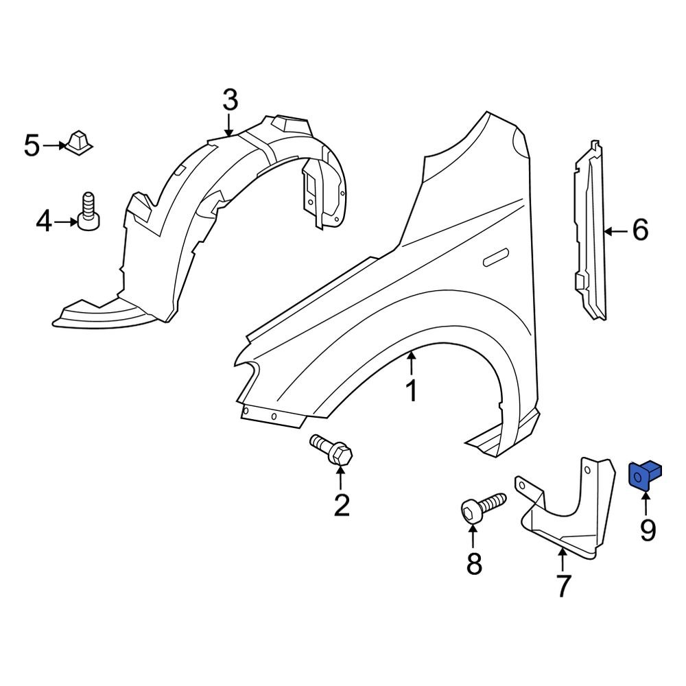 Kia OE 8684822000 - Mud Flap Nut