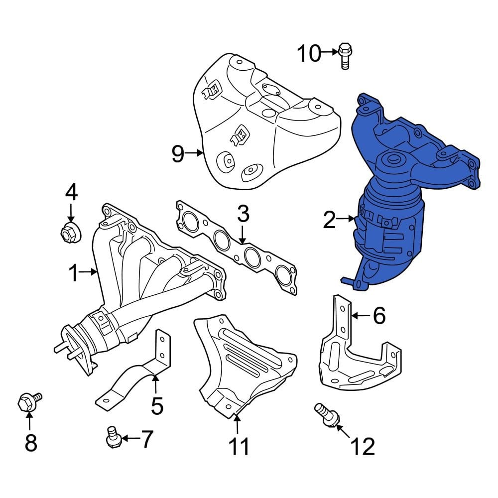 Kia OE 285102E000 - Catalytic Converter with Integrated Exhaust Manifold