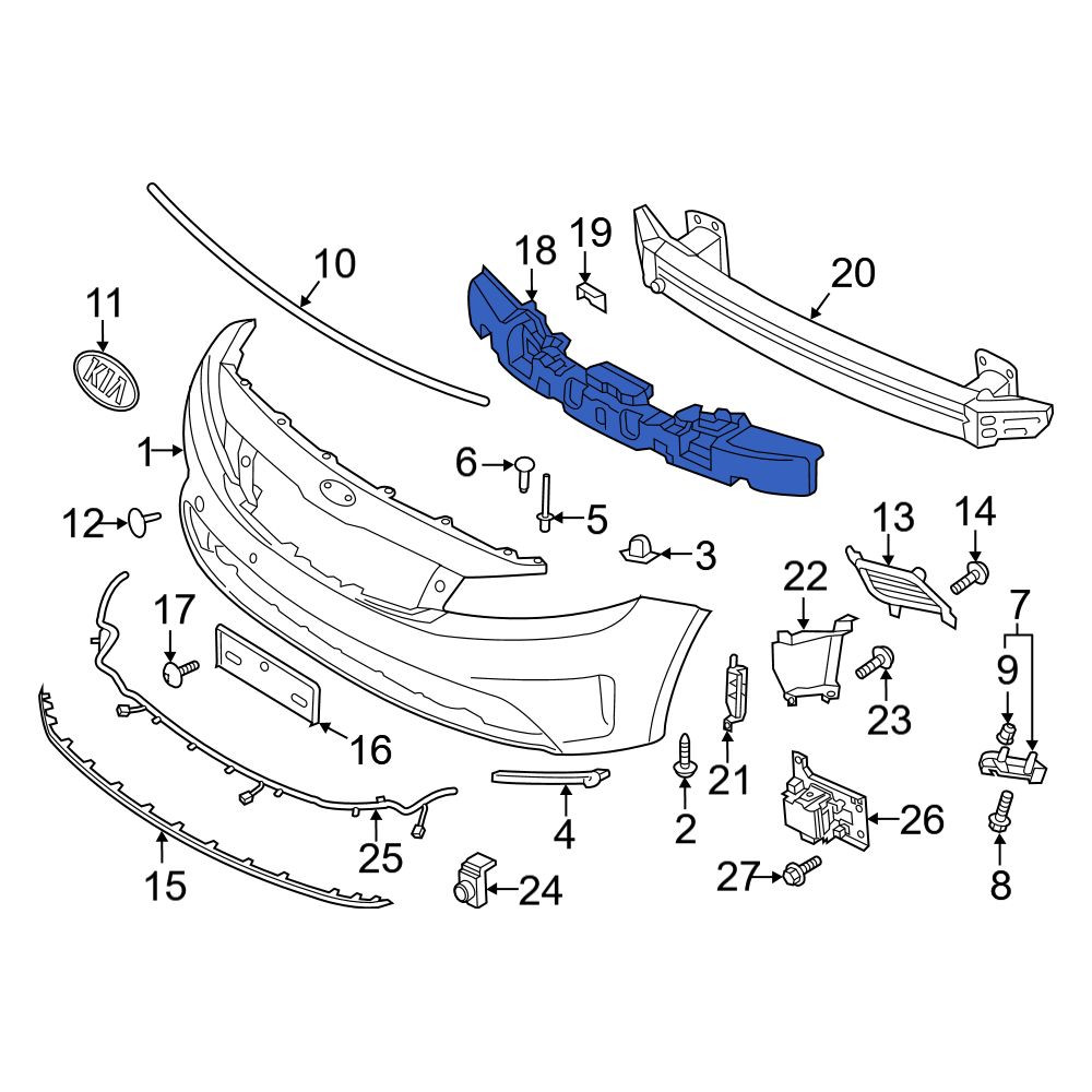 Kia OE 86520B0000 - Front Bumper Impact Absorber
