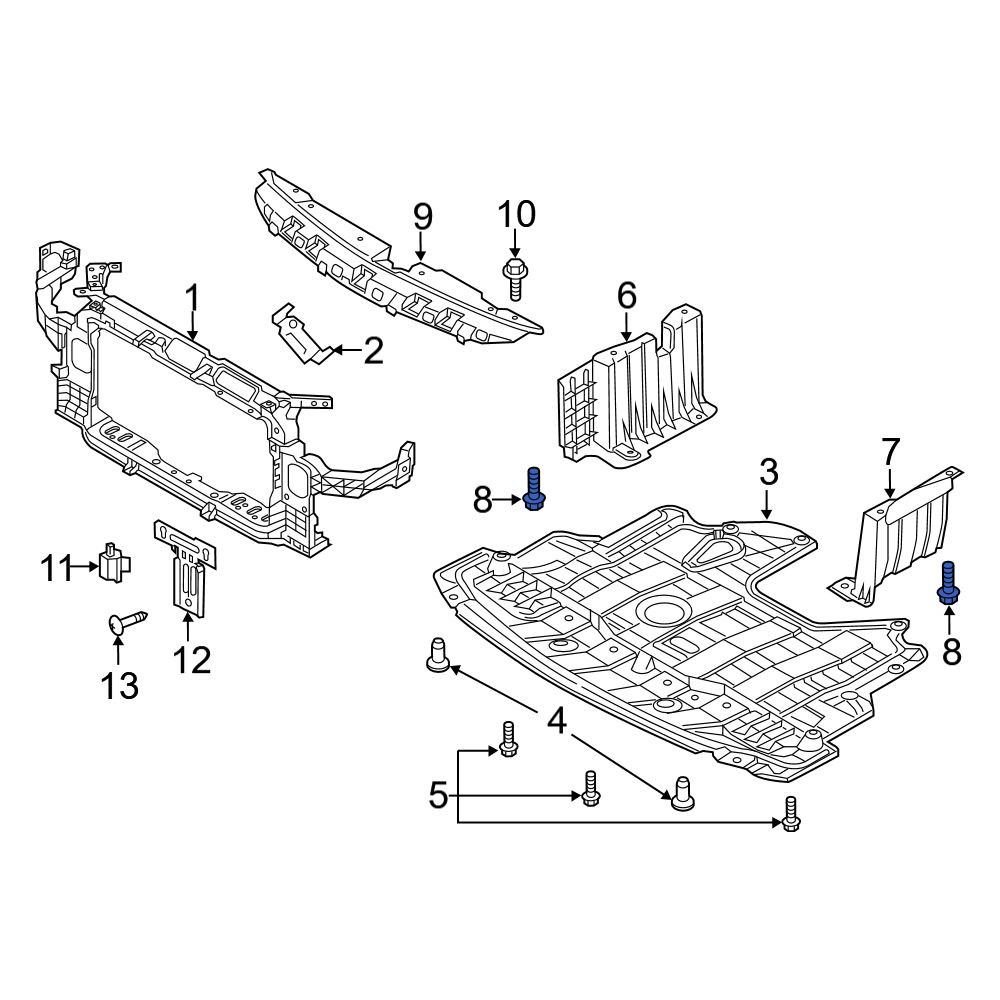 Kia OE 1127406256B - Radiator Support Splash Shield Bolt