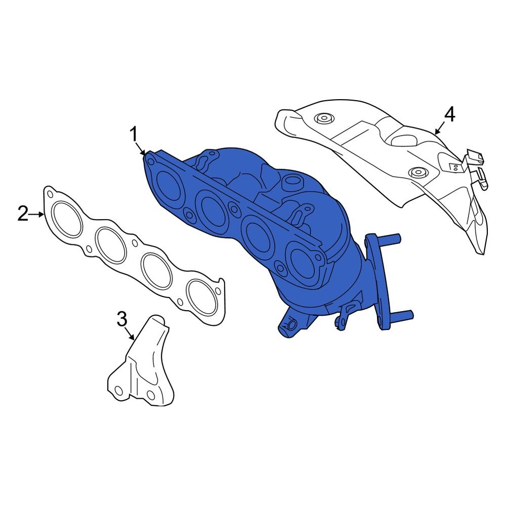 Kia OE 285102E000 - Catalytic Converter with Integrated Exhaust Manifold
