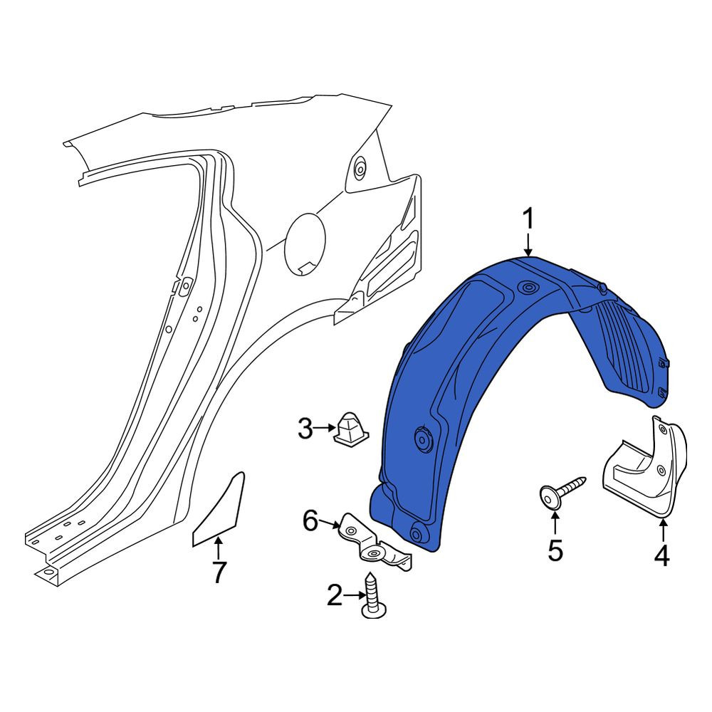 Kia OE 86822A7000 - Rear Right Quarter Panel Splash Shield