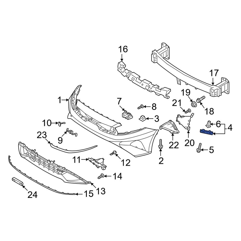 Kia OE 86551M7500 - Front Left Bumper Cover Bracket