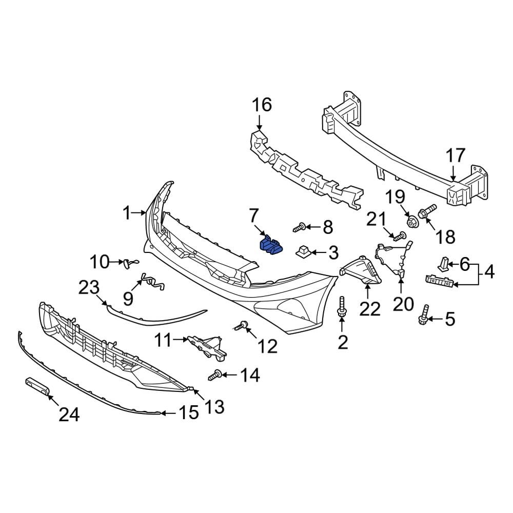 Kia OE 865B1M7500 - Front Center Left Bumper Cover Bracket