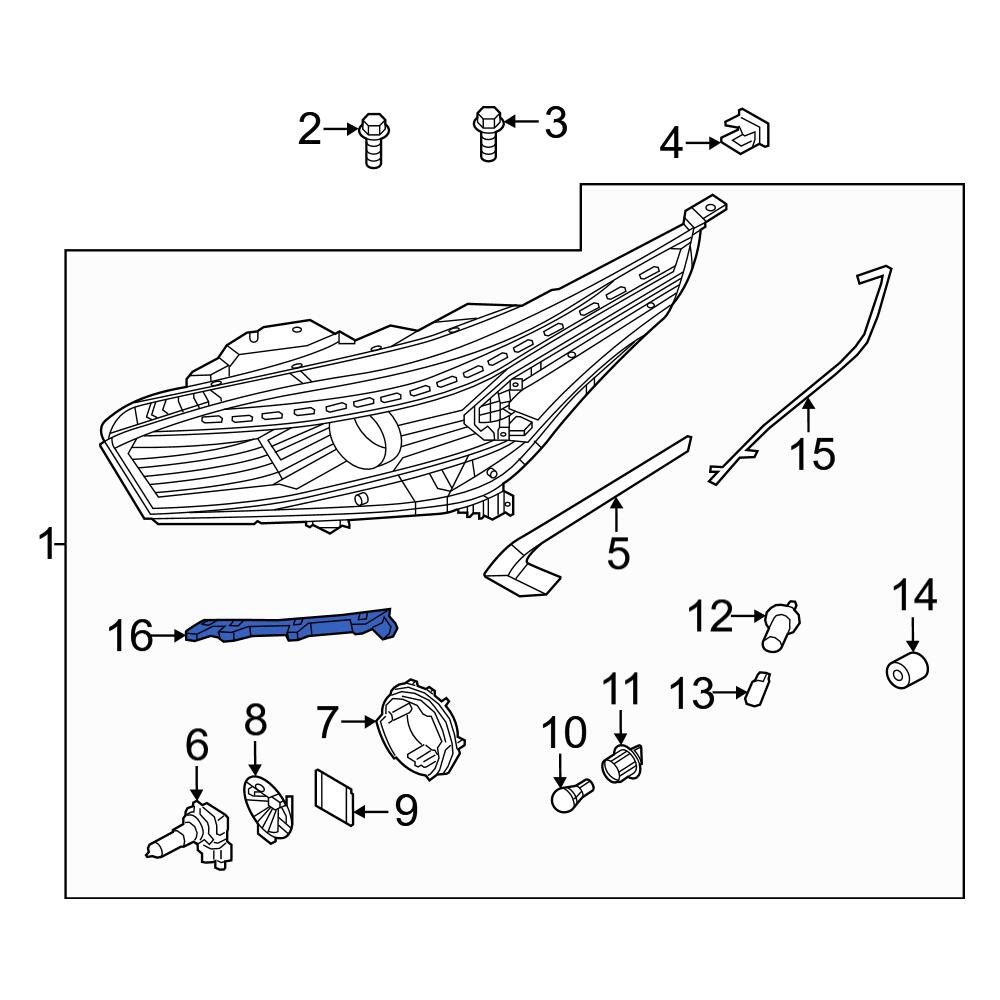 Kia OE 92157M7500 - Front Left Headlight Bracket