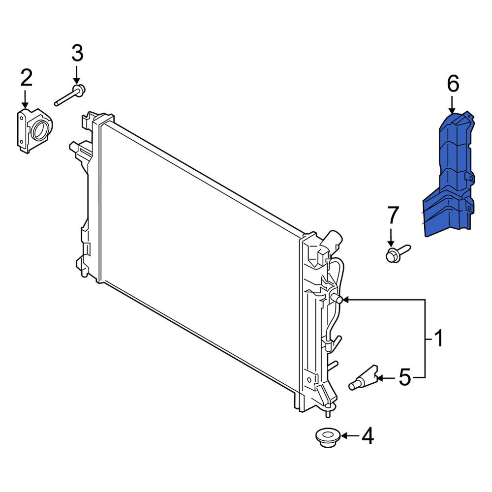 Kia OE 29136M7000 - Left Radiator Support Air Deflector